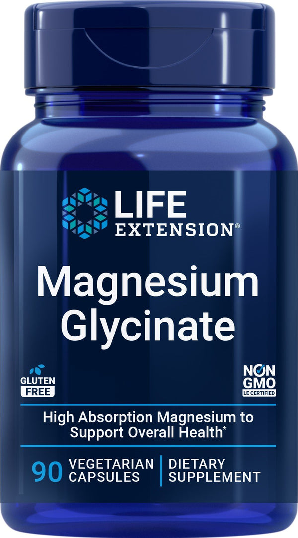 Life Extension Magnesium Glycinate 90 Vegetarian Capsules - Healthy ...