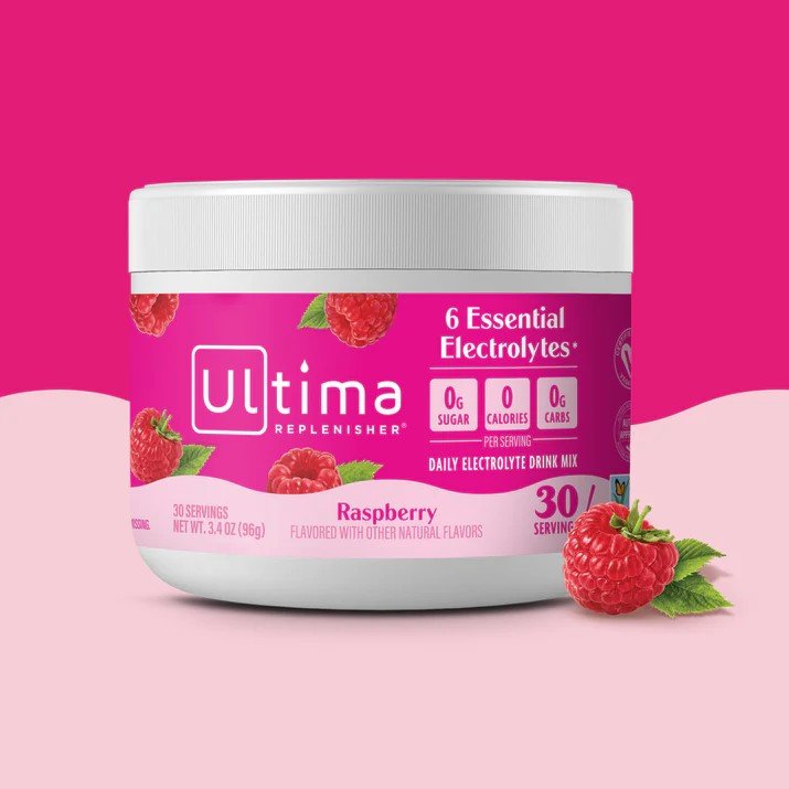 Ultima Replenisher Daily Electrolyte Drink Mix-Raspberry-30 Servings 3 ...
