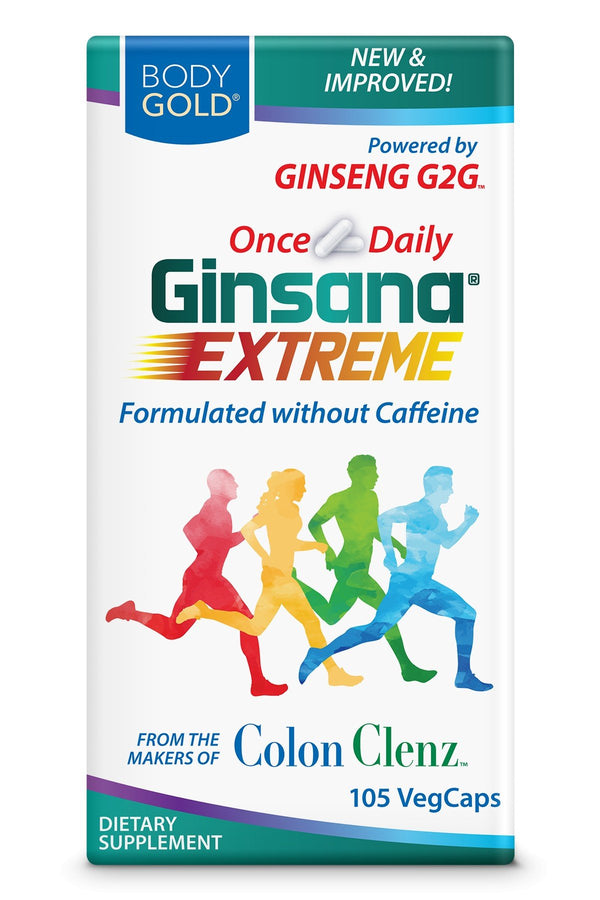 Body Gold Once Daily Ginsana Extreme-Formulated without Caffeine 105 V ...