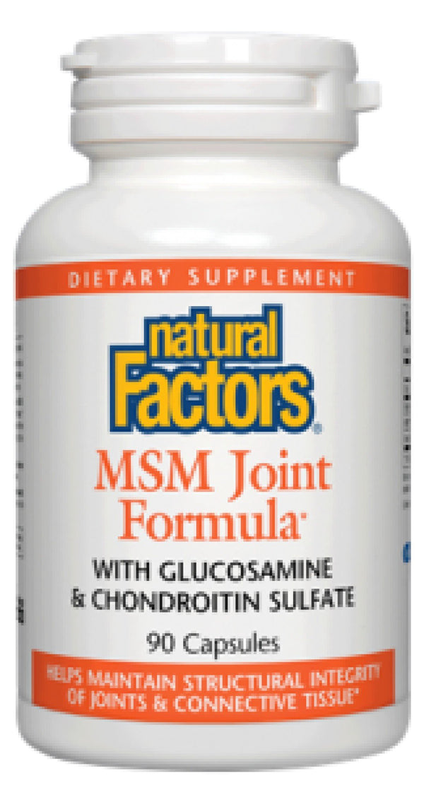Natural Factors MSM Joint Formula 300mg Glucosamine Sulfate, 300mg MSM ...