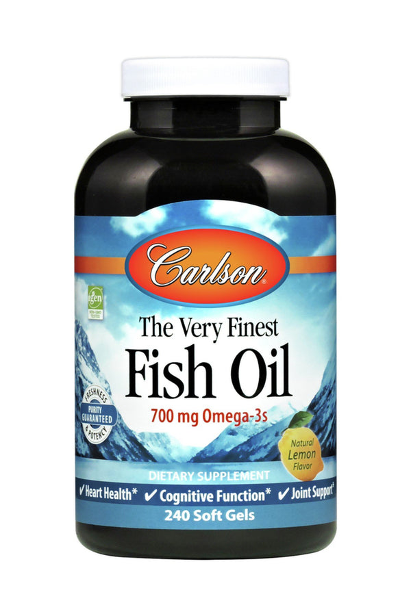 Carlson Laboratories Very Finest Fish Oil Lemon Flavor 240 Softgel ...