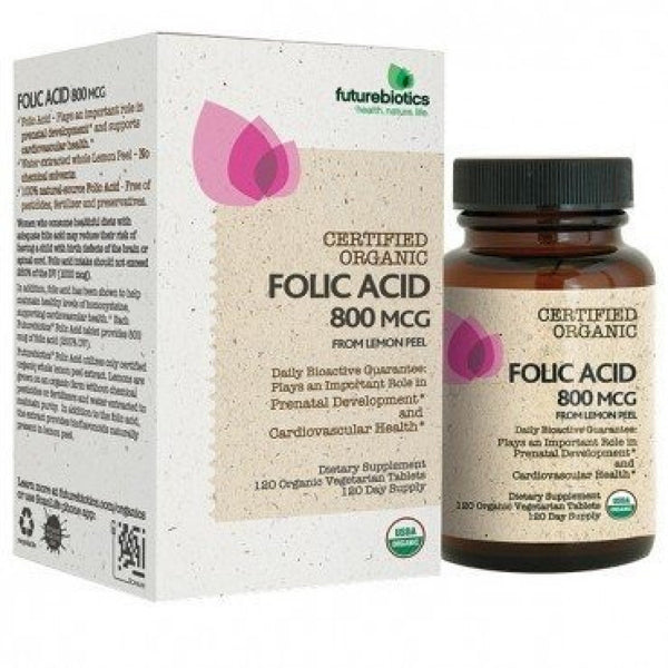 Futurebiotics Certified Organic Folic Acid 120 VegTab - Healthy Planet ...