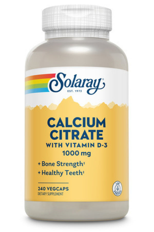 Solaray Calcium Citrate 1000 mg with Vitamin D-3 240 Capsule - Healthy ...